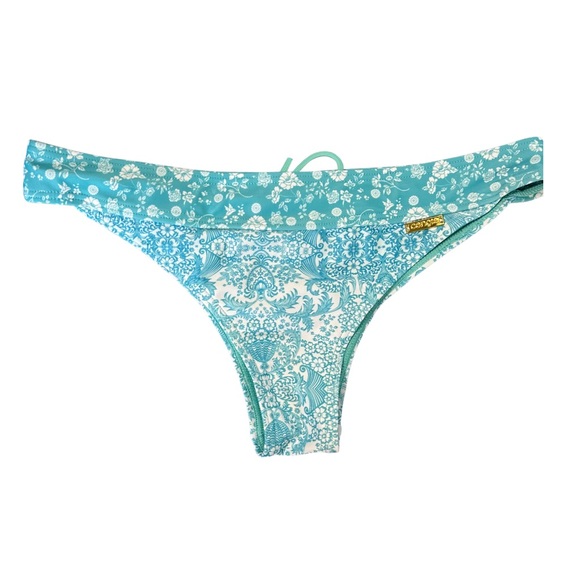 Cenote | Swim | Cenote Baby Blue Color Block Floral Bikini Bottoms Size ...